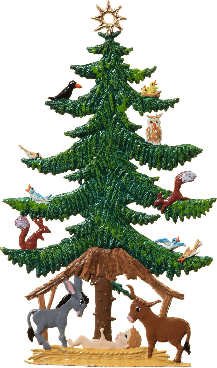 Tannenbaum mit Tierkrippe | Unpainted | 11202-BL
